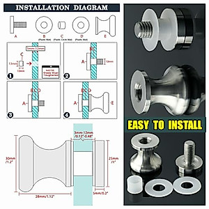 Alise Shower Glass Door Handle,Sliding Shower Doors Knob,Single Side Pull Hardware Replacement Parts,Solid SUS304 Stainless Steel Knobs,Brushed Nickel XLS200DB-LS