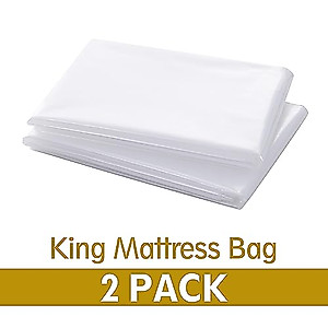 VicMore 2 Pack King Mattress Storage Bags 78-Inch by 100-Inch Mattress Plastic Cover Cal King Size Mattress Bags for Moving Mattress Disposal Bag