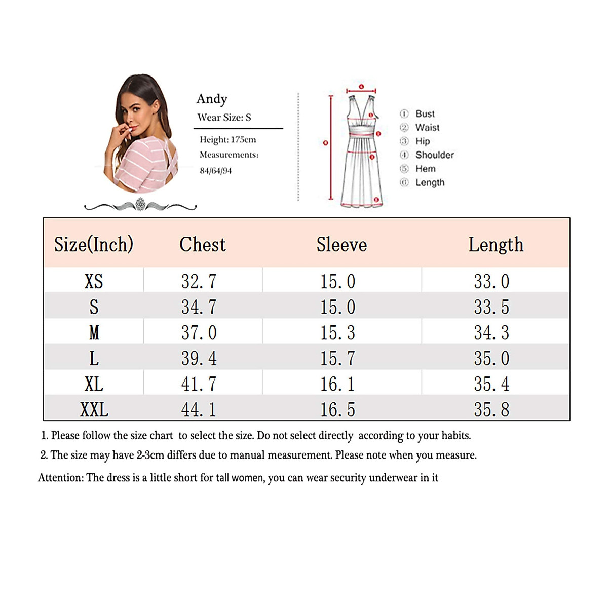 Feager Women's Casual Striped Criss Cross Short Sleeve T Shirt Mini Dress with Pockets Blue L