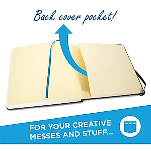 illo Sketchbook 8’’ x 8’’ Square Hardcover High-Quality Sketch Book, (112lb/180gsm) Heavyweight Paper, Ribbon Marker, Back Pocket, Lays Flat, Minimal Bleed, Vegan, for Artists & Beginners