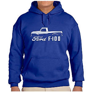 1961-66 Ford F100 Pickup Truck Classic Outline Design Hoodie Sweatshirt XL royal
