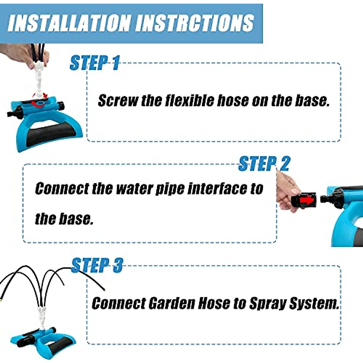Standing Misting Cooling System 26.2FT (8M) Misting Line + 4 Brass Nozzles, Stand Mister Hose for Outside Outdoor Patio, Portable Mist Sprinkler, Garden Watering, Pet Cooling, Kids Water Playing