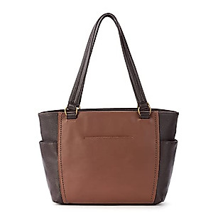 The Sak womens Ashby Satchel In Leather, Teak Black, One Size US