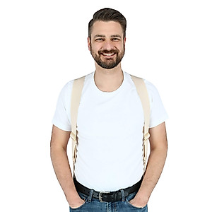 Perry Suspenders Men's Ultra Soft Undergarment Trucker Suspenders,Regular,Beige,Ps-ug200reg-bge-reg