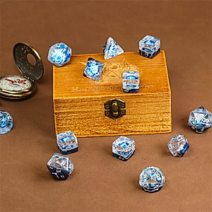 Twelve Blue Constellation DND Resin Dice Set for Dungeons and Dragons, D&D, D20, D and D, Polyhedral Resin Dice, Dungeons and Dragons Gifts, Accessories