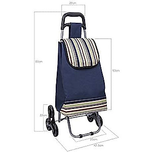 Shopping Trolley on Wheels Multi Function Shopping Cart Large Capacity Lightweight Wheeled Trolley 6 Wheels Blue Push Cart Bag Storage Hand Trucks,