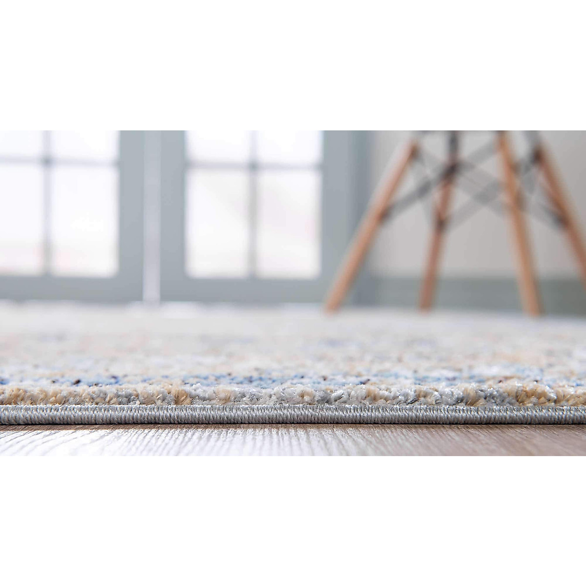 Unique Loom Augustus Collection Rustic Traditional, Bohemian Area Rug, 3' 3" x 5' 3", Tan/Blue