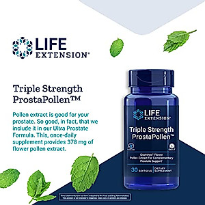 Life Extension Triple Strength Prosta Pollen – Prostate Health – 1 Daily – Gluten-Free – 30 Softgels