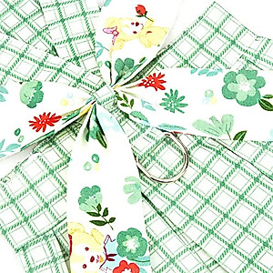 PAIDEFUL Plaid Dog Harness Dress for Small Medium Dogs Female Girls Flowers Tutu Skirt Pet Clothes with Leash 1.5m Cats Apparel Puppy Chihuahua Yorkie Clothing Spring Summer Green L