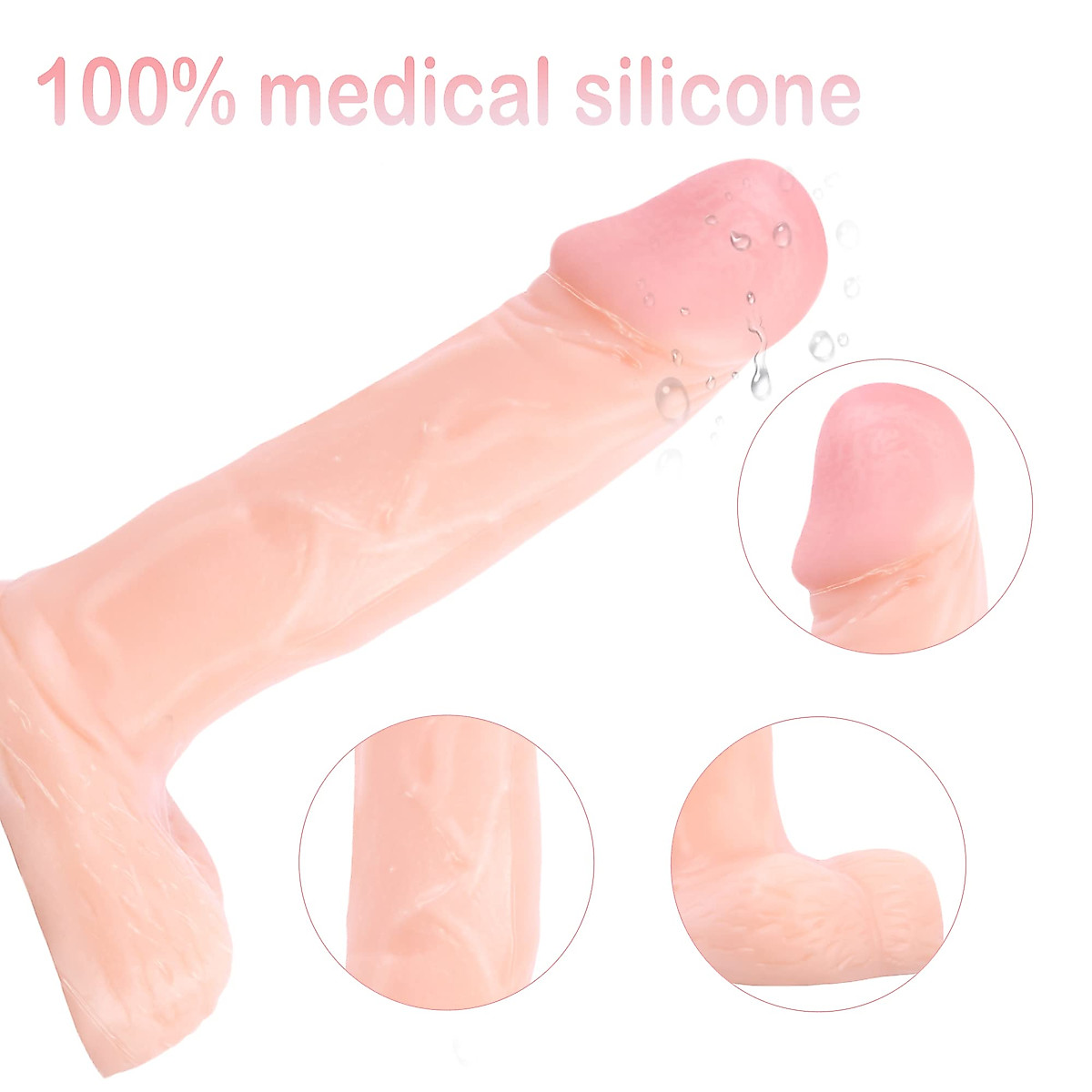 4 Inch Realistic Small Dildo,Beginner Anal Plug,Soft Anal Dildo with Curved Shaft and Balls,Adult Sex Toy Women Men Couples.Experience Multi-Purpose Mini Style(Flesh)