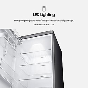 SAMSUNG 12.0 Cu Ft BESPOKE Compact Refrigerator w/ Bottom Freezer, Flexible Slim Design for Small Spaces, Even Cooling, Reversible Door, LED Lighting, Energy Star Certified, RB12A300641/AA, Navy Glass