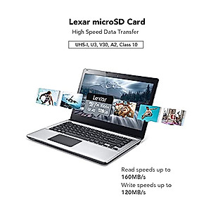 Lexar Professional 1066x 128GB microSDXC UHS-I Card w/ SD Adapter, C10, U3, V30, A2, Full HD, 4K UHD, Up To 160MB/s Read, for Action Cameras, Drones, High-End Smartphones, Tablets (LMS1066128G-BNANU)