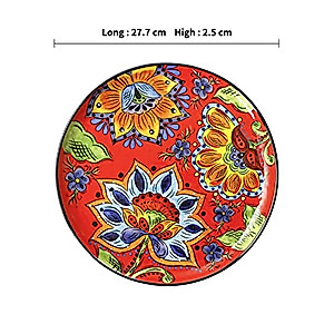 KOWMcp Dinner Plates Creative Hand-Painted Bowl Dinner Plate Personalized Fruit Salad Bowl Dinner Plate Set