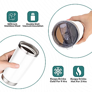 KLUBI Owl Gifts for Women- Owl Drink to That 12oz Glitter White Wine Tumbler or Coffee Mug - Idea for Owl Lover, Birthday, Glass, Cup, Kitchen Decor