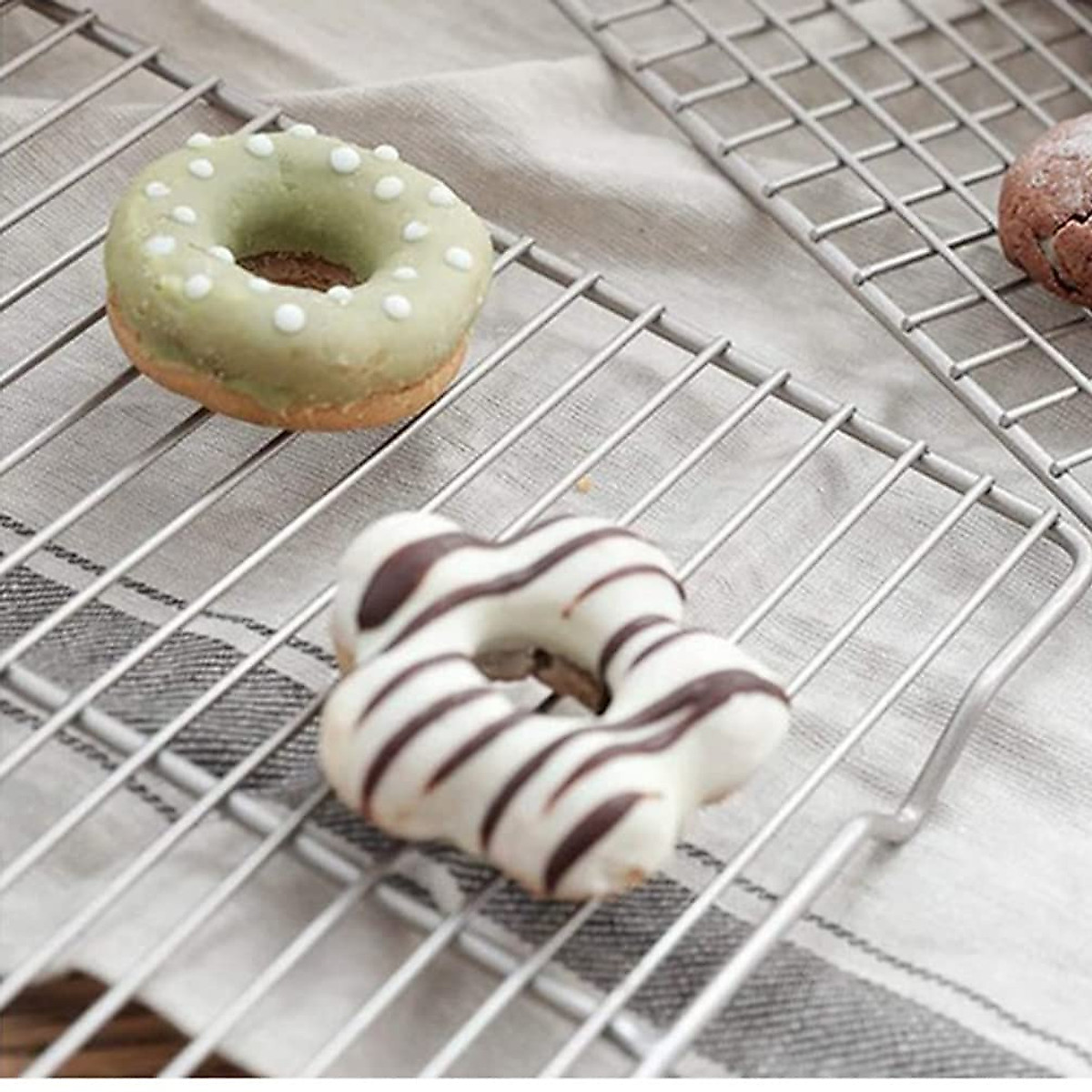 Stainless Steel Grid Wire Rack Cooling Rack Nonstick Wire Baking Rack Metal Mesh Cookie Rack Mesh Oven Rack for Cooking Drying Roasting Grilling