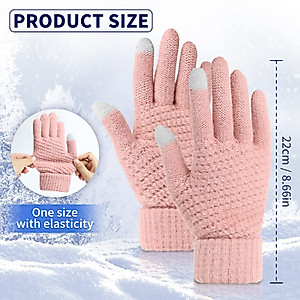 Omisy 4 Pairs Womens Gloves for Cold Weather, Christmas Gifts for Her Mom Wife Stockings Stuffers, Winter Warm Gloves with Touchscreen - Black, Grey, Beige, Pink