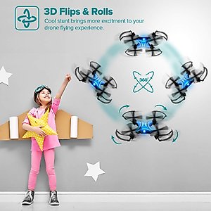 Drone with Camera, DROCON Spacekey 1080P Remote Control Drone for Kids Beginners, FPV Drone App Control, Gravity Control, One-key Return, 2 Batteries, 3 Speed Modes, Foldable Arms,Blue