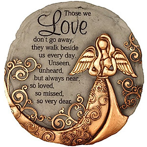 Spoontiques - Garden Décor - Bronze Angel Stepping Stone - Decorative Stone for Garden