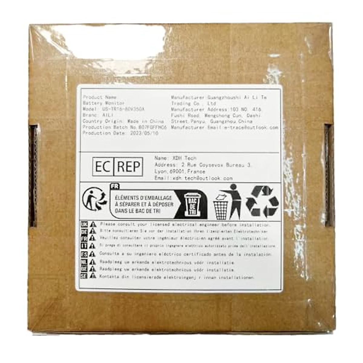 AiLi Voltmeter Ammeter Voltage Current Meter Voltmeter Ammeter 100V 350A Caravan RV Motorhome 999 AH