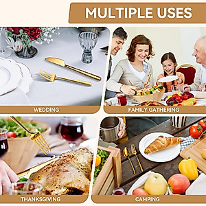 Oval Gold 20-Piece Silverware Set, Forged Stainless Steel Flatware Set with American Design, Mirror Polished Modern Cutlery Set, Service for 4, Dishwasher Safe