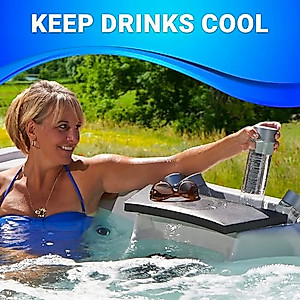 AquaLife Nautical 4-Person 24-Jet Acrylic Non-Lounger Hot Tub with Face-to Face Seating, Bluetooth Stereo, Insulated Cover