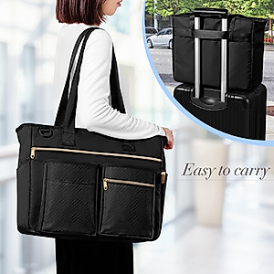 Fasrom Nurse Tote Bag for Work Nurses with Laptop Sleeve, Home Health Clinical Bag for Nursing Students and Medical Assistant, Black (Patent Pending)