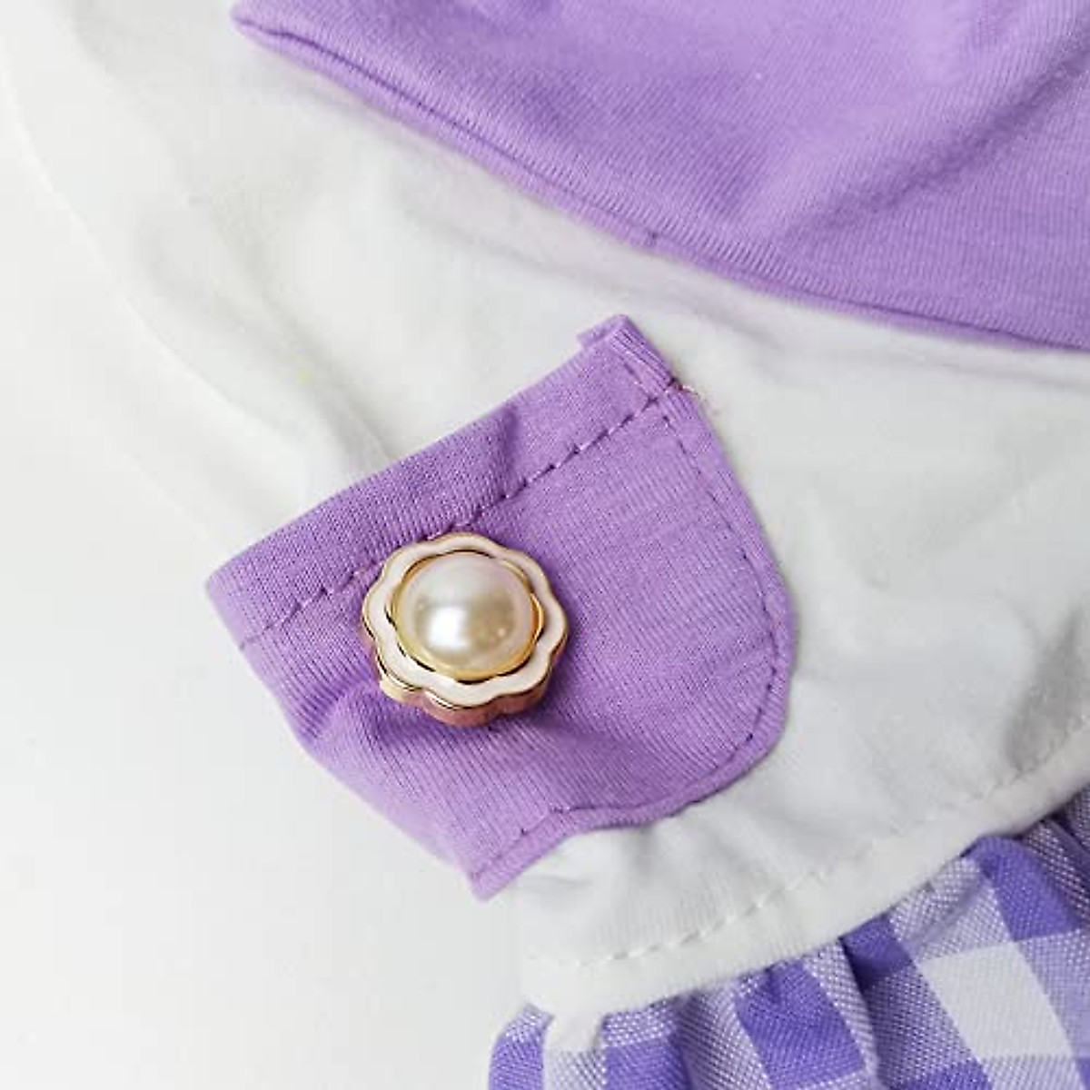 Pet Girls Suit Vintage Pearl Plaid Bow Dog Tutu Dress with Adjustable Hat Doggie Sweatshirt Puppy Girl Funny Costume Spring Dog Cat Outfits Apparel