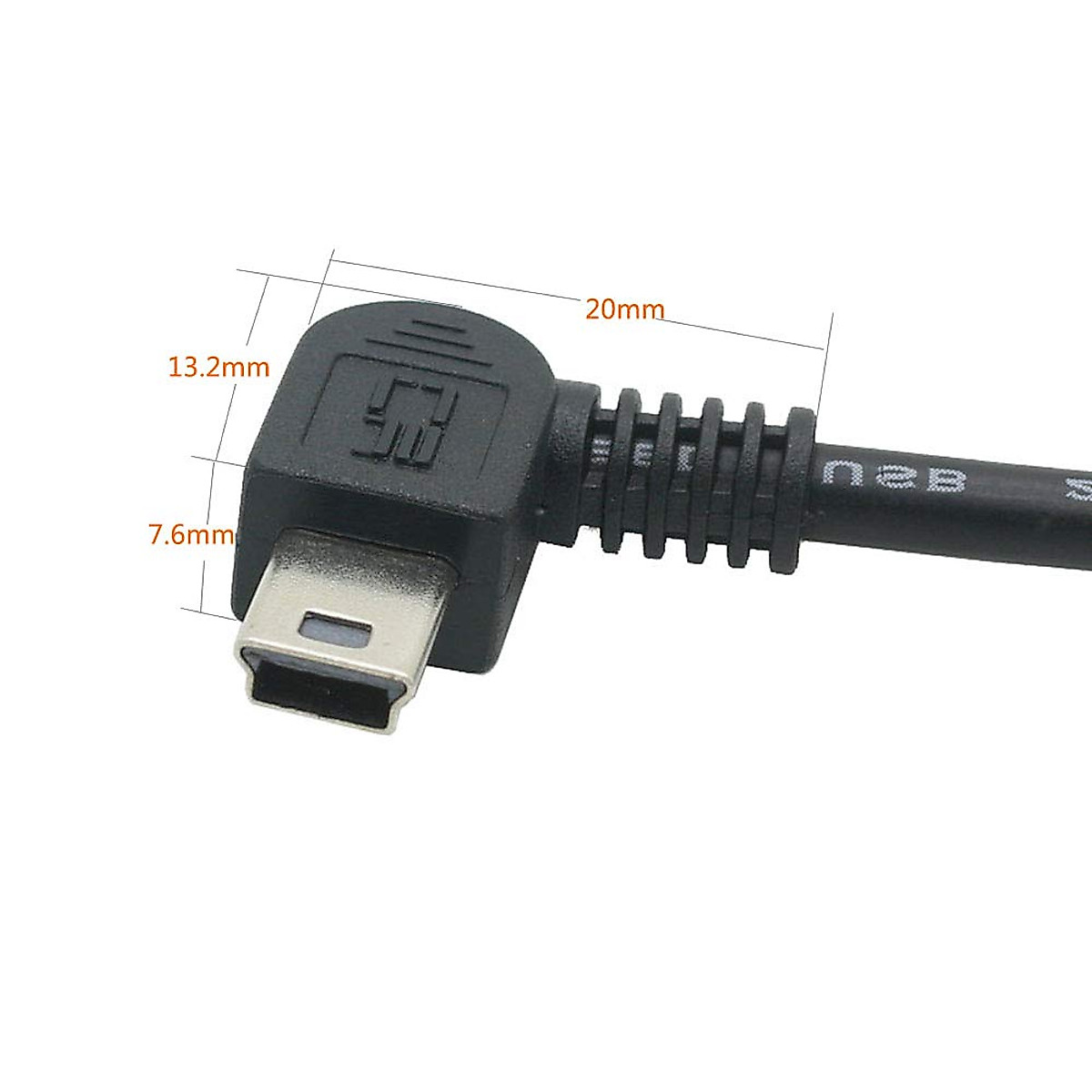 1.64feet Mini USB Right Angle USB A Male to Mini USB B 5Pin Male Charging Cable Adapter Left Angle Data Charge Sync Cable Mini USB Cable - A to Mini B (Left Angle(0.5m/1.64Feet))