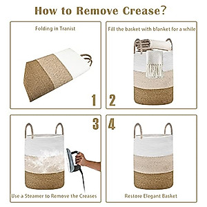 Astarama Laundry Baskets, Laundry Hamper, Large Woven Cotton Rope Storage Basket with Handles, Dirty Clothes Hamper Decorative Basket Organizer for Living Room, Nursery, Bedroom