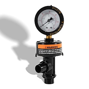 DearChan 98209800 High Flow Manual Relief Valve/Air Relief Manual Valve Assembly with Pressure Gauge, Replacement for Pool and Spa Filter