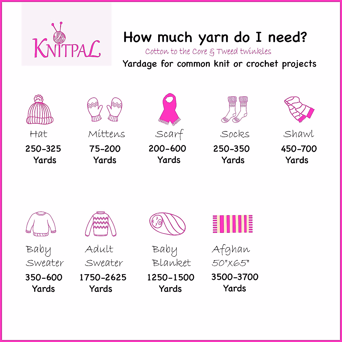 KnitPal Cotton to The Core Soft Cotton Yarn for Crocheting, 78% Cotton and 22% Acrylic - 3 DK Weight Cotton Acrylic Blend Yarn for Knitting - Soft Baby Yarn - 6 Skeins, 852 yds/300g (Charcoal Black)