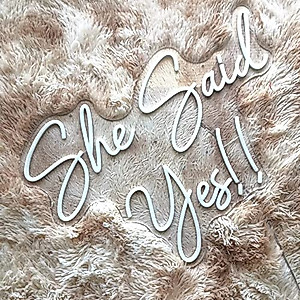 Large She Said Yes Neon Sign for Wedding Proposal Party, Wall Décor, Flex Led Neon Light Signs for engagement party, Wedding Decoration, Romantic Neon Sign gift 23x16.3 IN, Warm White.