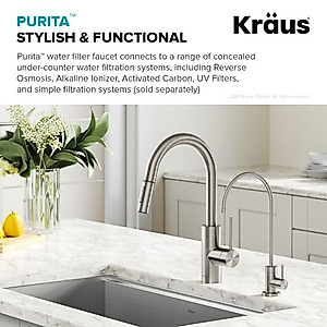 Kraus FF-100SFS Purita 100% Lead-Free Kitchen Water Filter Faucet, Spot Free Stainless Steel, 12 Inch