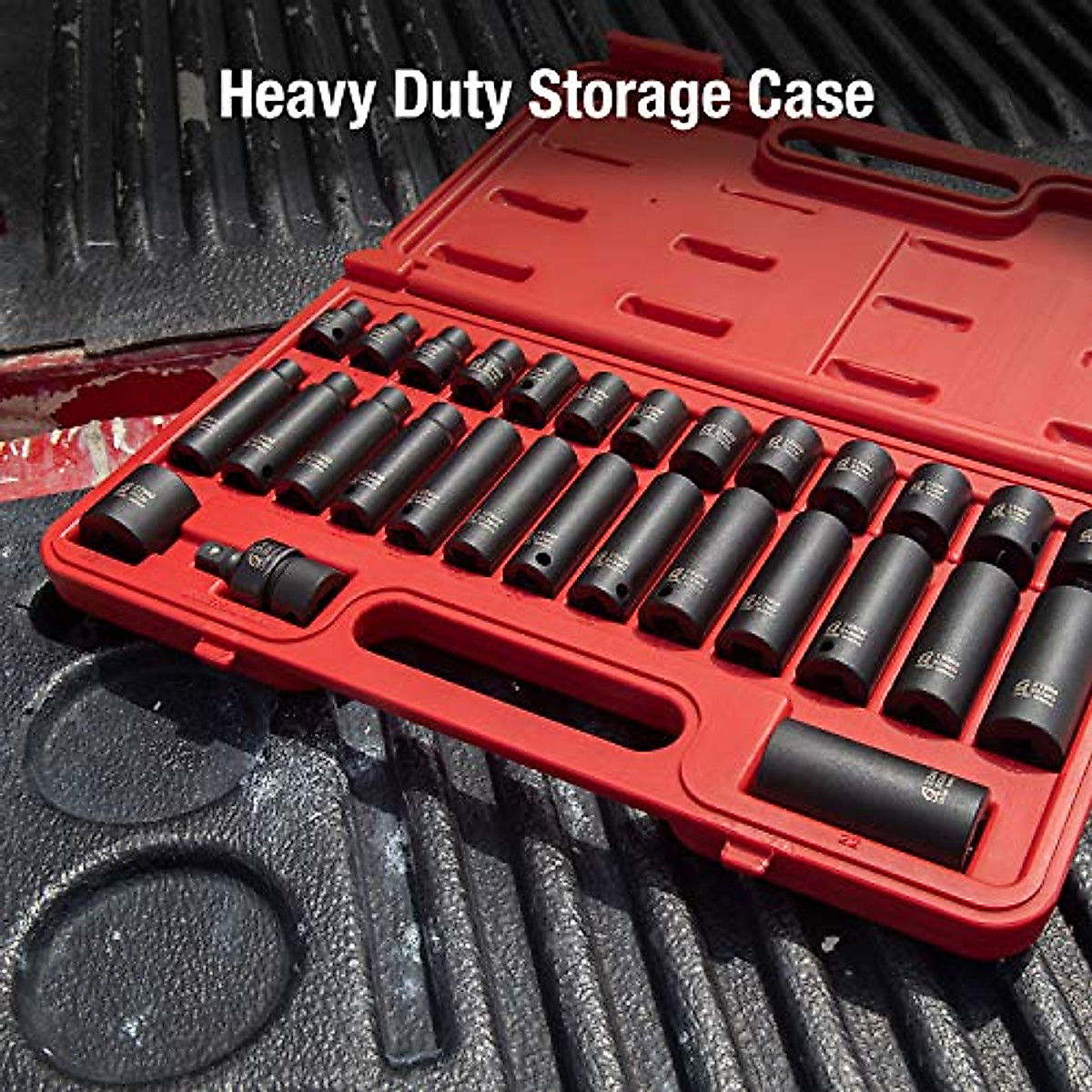 Sunex 3329 3/8-Inch Drive Standard and Deep Metric Impact Socket Set, Metric, Standard/Deep, 6-Point, Cr-Mo, 8mm - 22mm, 29-Piece