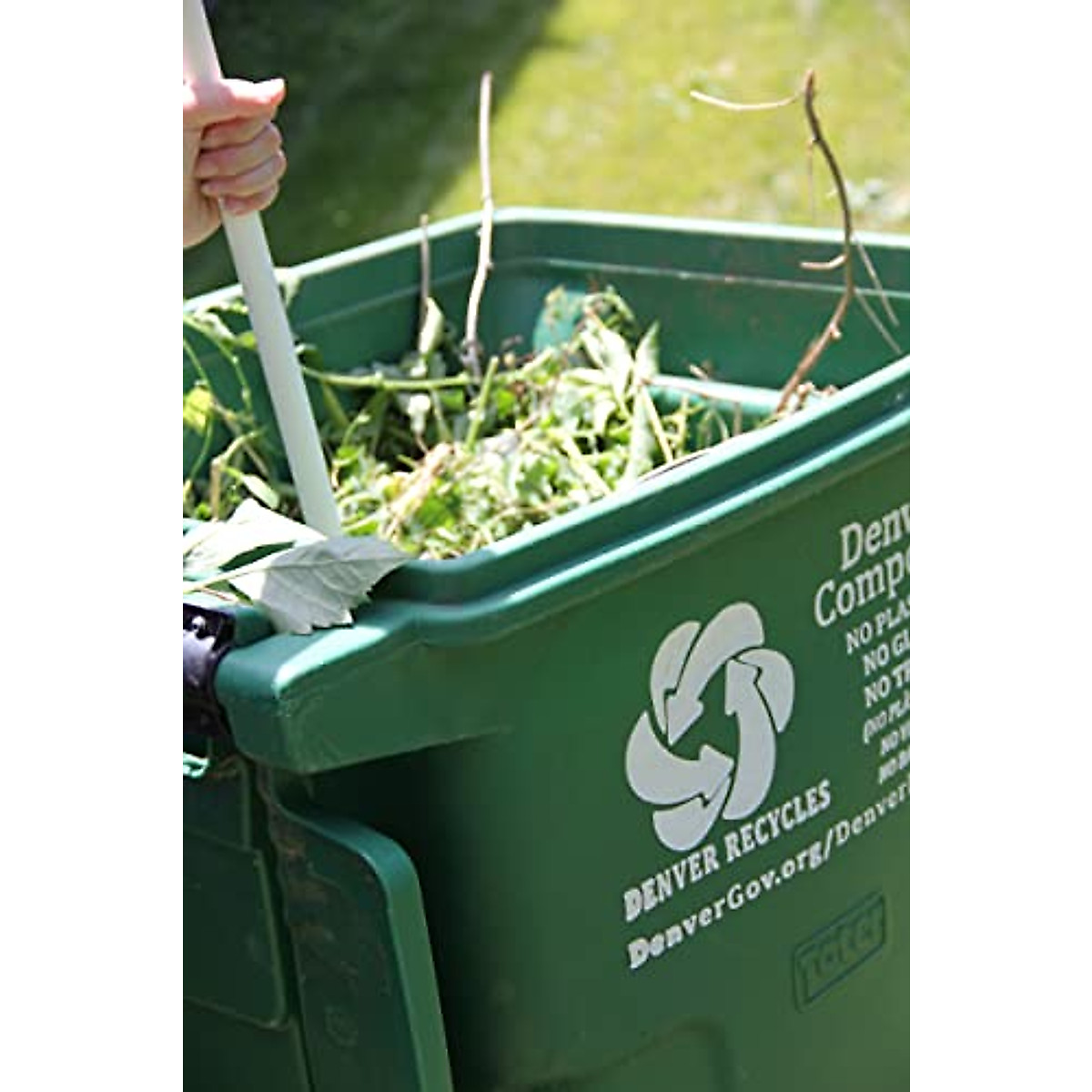 TAMP-IT Touchless Hand Trash Compactor Tool, Safely Manage Overflowing Trash & Recycling (18" - 10" x 6")