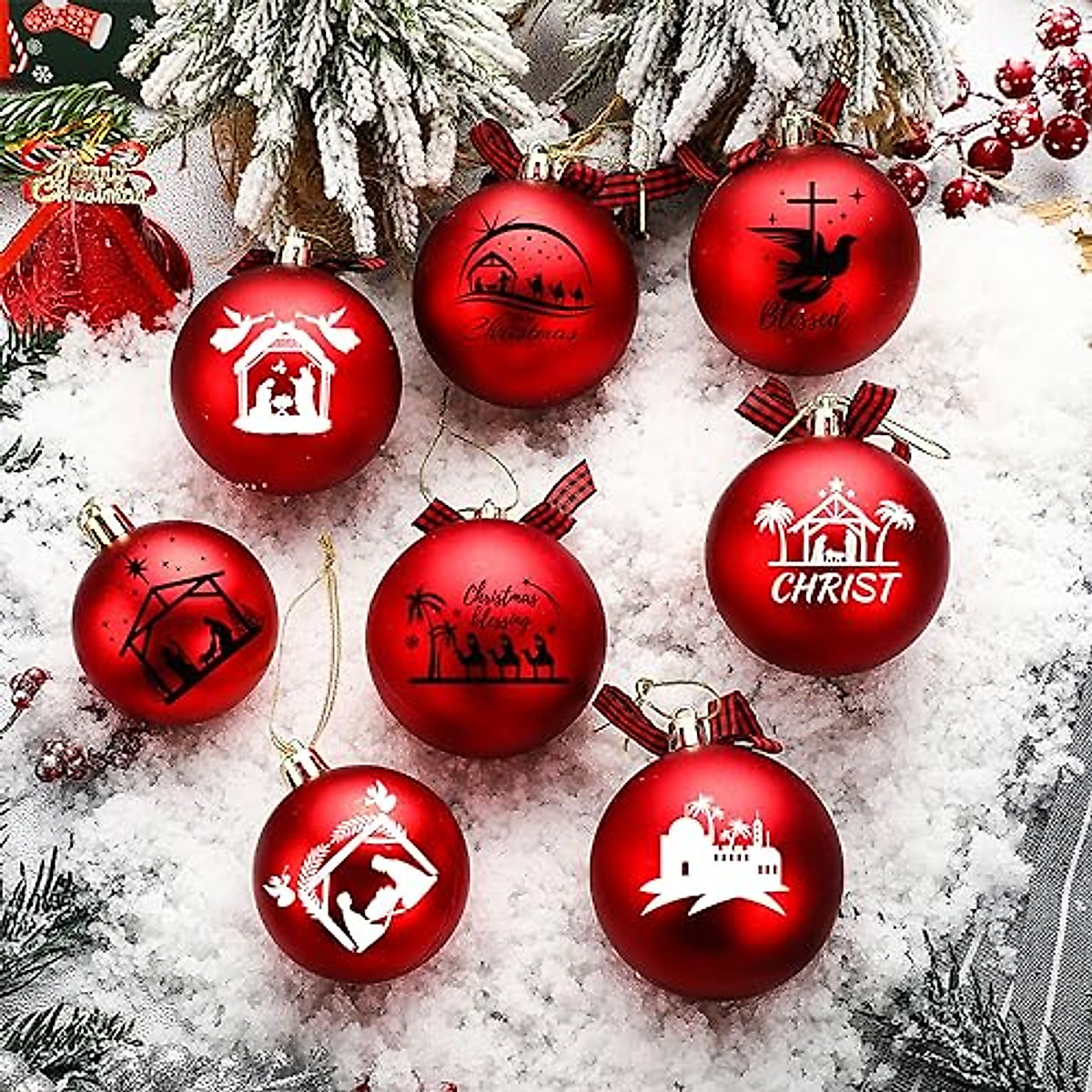 45 Pcs Christmas Words UV Decals for Christmas Ball Decor Inspired Holiday Letter Greeting Sticker Waterproof Ornament Sticker for Crafts Xmas Ball Bottle Decal Xmas Decoration(Classic)