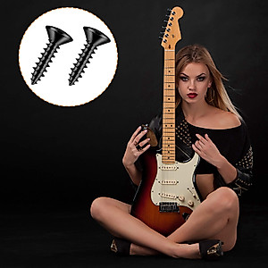 Hotop 100 Pack 3 mm Guitar Screw Bass Pickguard Screws Guitar Mounting Screws for Guitar Bass Replacement (Black and Silvery)