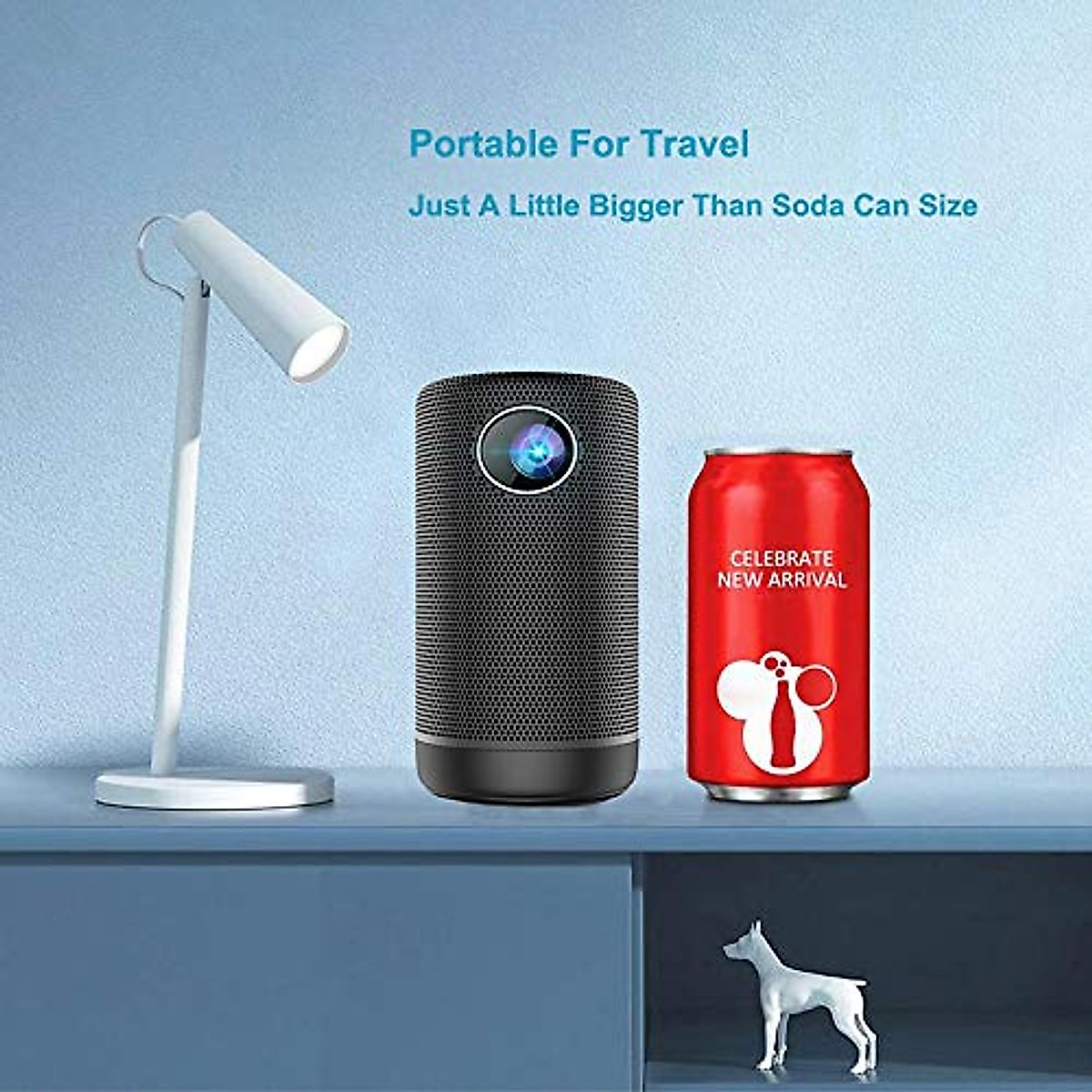 ANXONIT Portable Projector,DLP Pico Mini Projector with Bluetooth HDMI,200 ANSI Lumen,Smart Android 8.1,Auto Focus,Rechargeable Battery (Black)