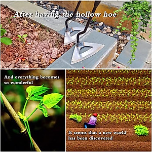 MXJIAELE Garden Hoe Edger Weeder Hollow Hoe Gardening Tool All-Steel Hardened Hollow Hoes Weeding Portable Household Vegetable Garden Shovel, Soil loosening Planting Tool can be Used for Extended use