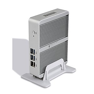KINGDEL Mini Computer, Fanless Nettop with Celeron N3150/J3160/J4125 Quad Core 2.08GHz CPU, 4GB RAM 256GB SSD, 2*LAN, 2*HD, 4*USB 3.0