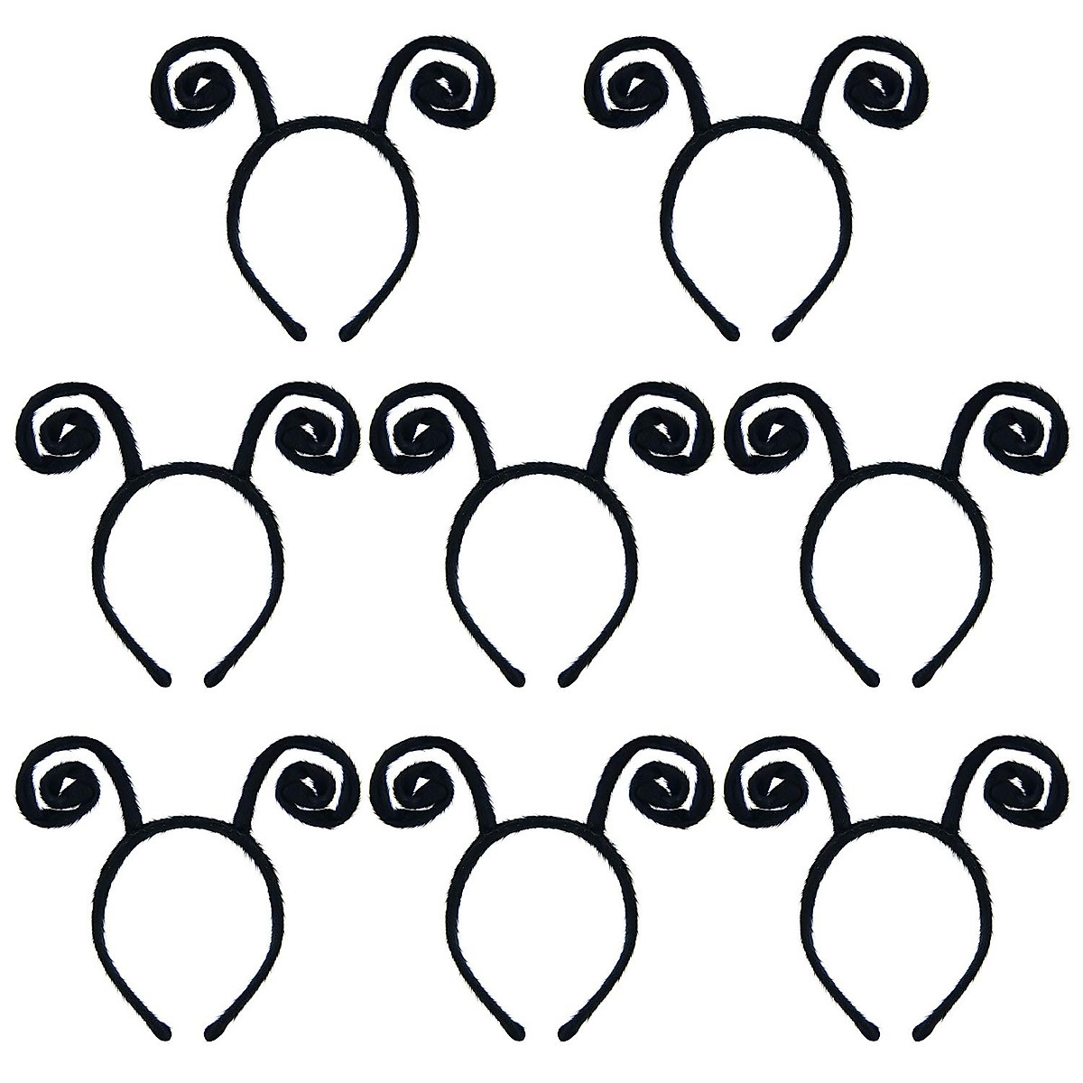 Coopay 8 Pack Butterfly Antenna Headband Black Velvet Headband for Halloween Party Costume Cosplay Dress Up Pretend Play Accessory