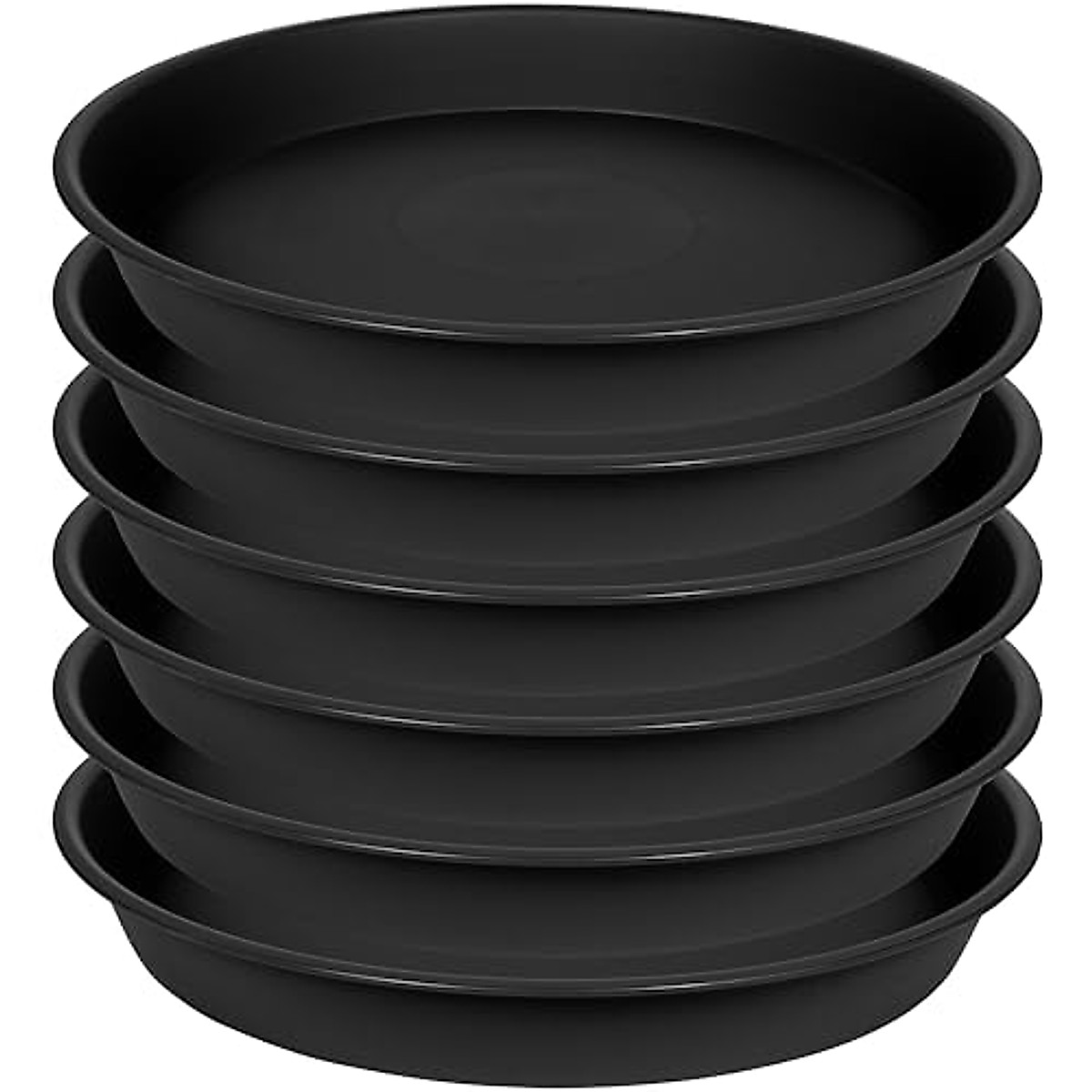 Angde 6 Pack of Plant Saucer 4 5 6 8 10 12 14 16 18 20 Inch Round, Plant Drip Trays for Pots, Plant Drip Tray, Flower Plant Pot Saucers, Pot Saucer 4", Plant Saucers for Indoors (5", Black)