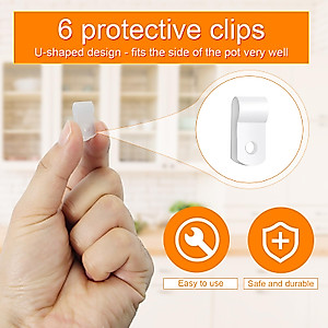 6pcs Dutch Oven Lid Protector Clips, Cookware Protector Replacement Clips Stacking and Storage Plastic Bumpers Protective Clips for Dutch Oven Pots