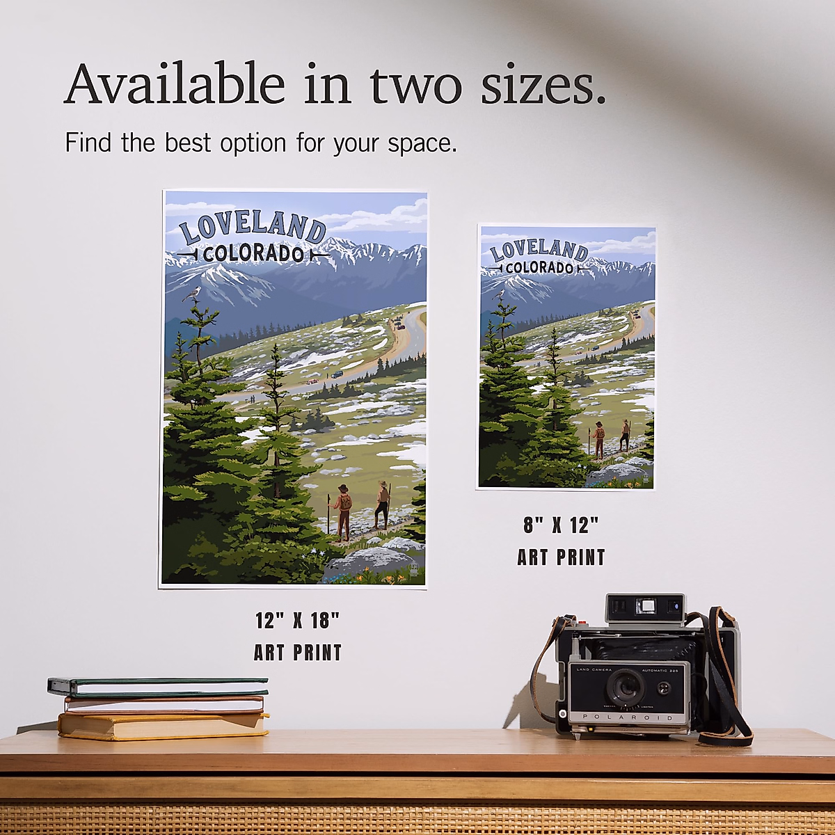 Lantern Press Loveland, Colorado, Trail Ridge and Hikers (12x18 Art Print, Travel Poster Wall Decor)