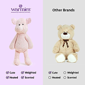 warmies Microwavable & Weighted Stuffed Animals, Pig - Heated Stuffed Animal Plushie for Warmth & Comfort - Cute Soft Plush Toys for Adults & Children (Boys, Girls, Babies & Toddlers)