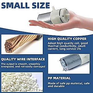 YOGULGUL Mini Air Pump 12V DC, Micro Water Pump Motor with 2 Hose Clamps, Vacuum Pumping Booster for Treatment Instrument 1 PCS