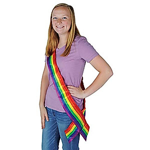 Rainbow Satin Sash Party Accessory (1 count) (1/Pkg)