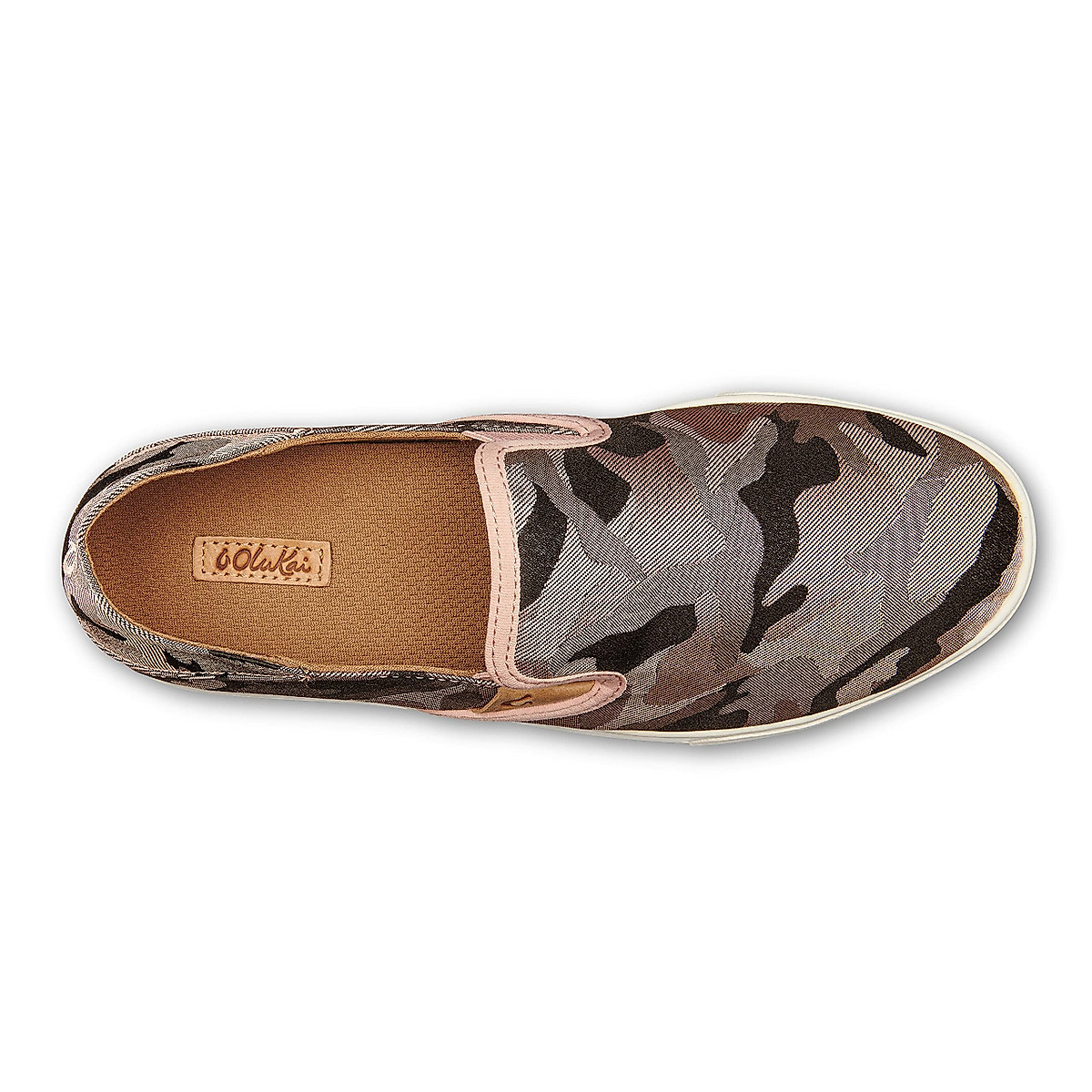 OLUKAI Women's Pehuea Pa'i Slip-On Sneakers, Lightweight Shoes, All-Day Comfort, Breathable Mesh Design, Soft Pink/Ke Au Camo, 7.5
