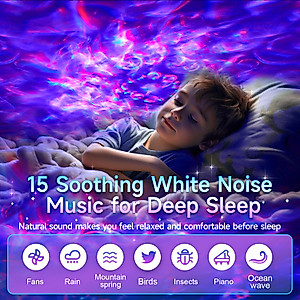 One Fire Galaxy Projector for Bedroom, White Noise Galaxy Light, Remote Timer Star Projector, Bluetooth Music Night Light Projector for Kids Teen Adult Bedroom Decor