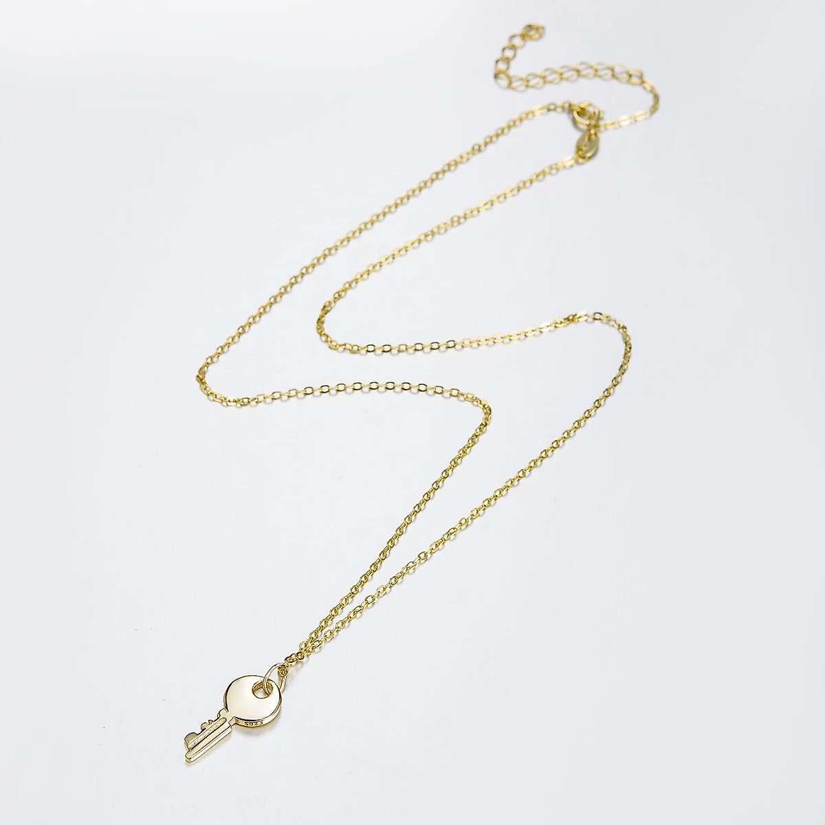 BriLove Gifts for Mom 925 Sterling Silver Unique Personalized Key Pendant Valentines Day Necklace for Women Mothers Day/Valentines Day/Birthday/Christmas/Anniversary Gold-Tone